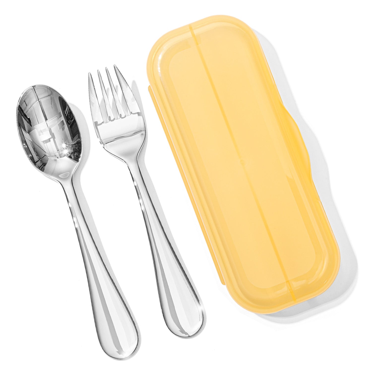 KINGSTONE Toddler Utensils Set, Forks and Spoons, 18/10 Stainless Stee